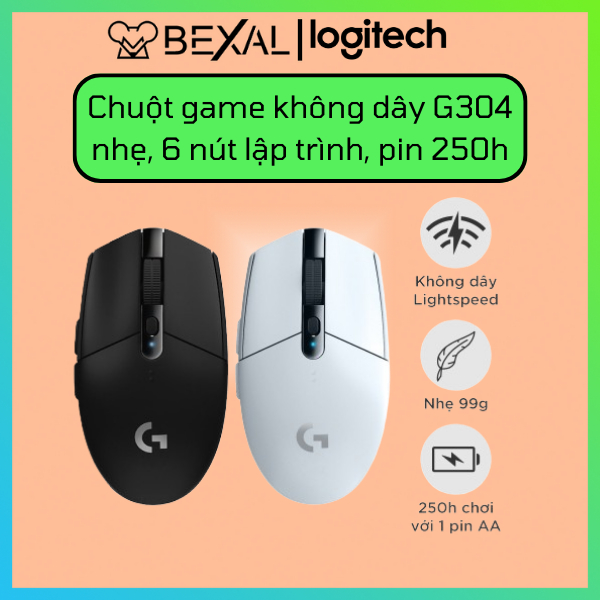 Chuột game không dây Logitech G304 - nhẹ, 6 nút lập trình, onboard ...