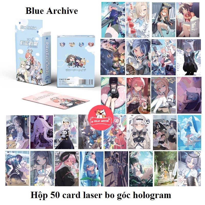 [hàng sẵn] Blue Archive | Hộp thẻ card laser 50 tấm | Lomo lomocard ...
