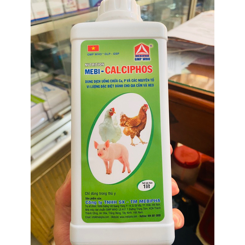 Mebi - Calciphos 1lit dung dịch uống chứa Ca, P và các nguyên tố vi ...