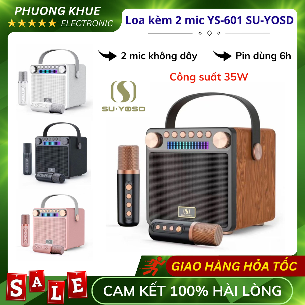 Loa Karaoke Bluetooth Kèm 2 Mic YS-601 SU-YOSD, Âm thanh sống động ...