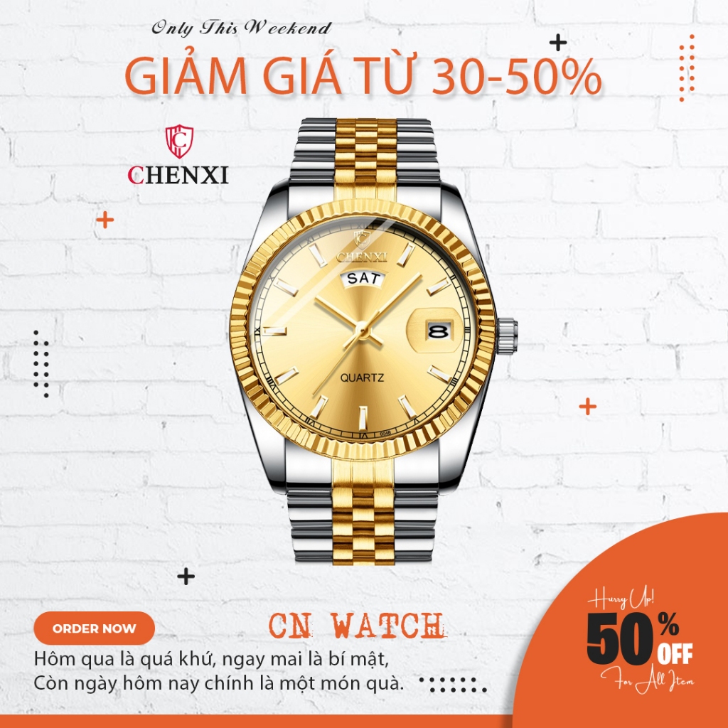 Đồng hồ nam Chính hãng Chenxi CX 004,dây thép chống gỉ 316L Mặt kính Chống nước, chống xước, Bảo ...