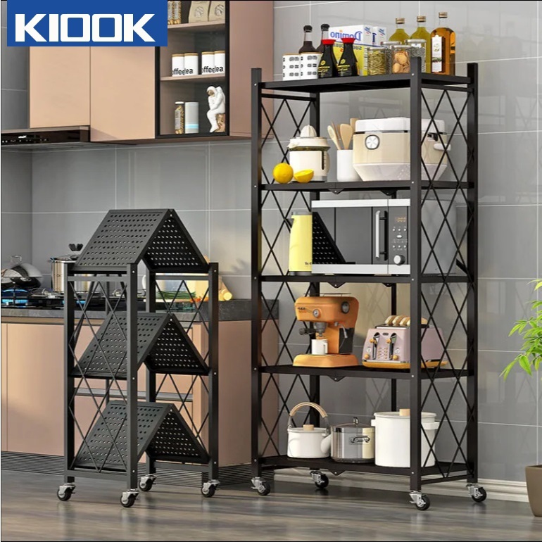 KIOOK KỆ BẾP 5 tầng Kệ Gấp Gọn Đa Năng ,KỆ BẾP để lò vi sóng ,Để Đồ,sơn ...