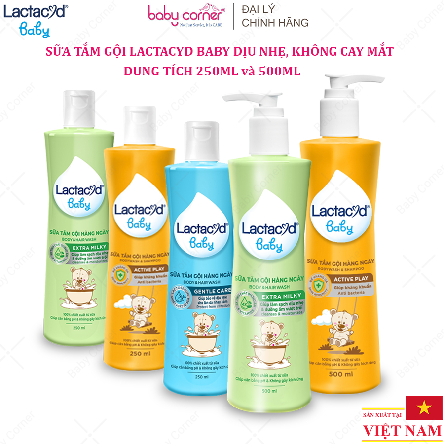 Sữa Tắm Gội Dịu Nhẹ Lactacyd Baby Extra Milky, BB Gentle Care, Active ...