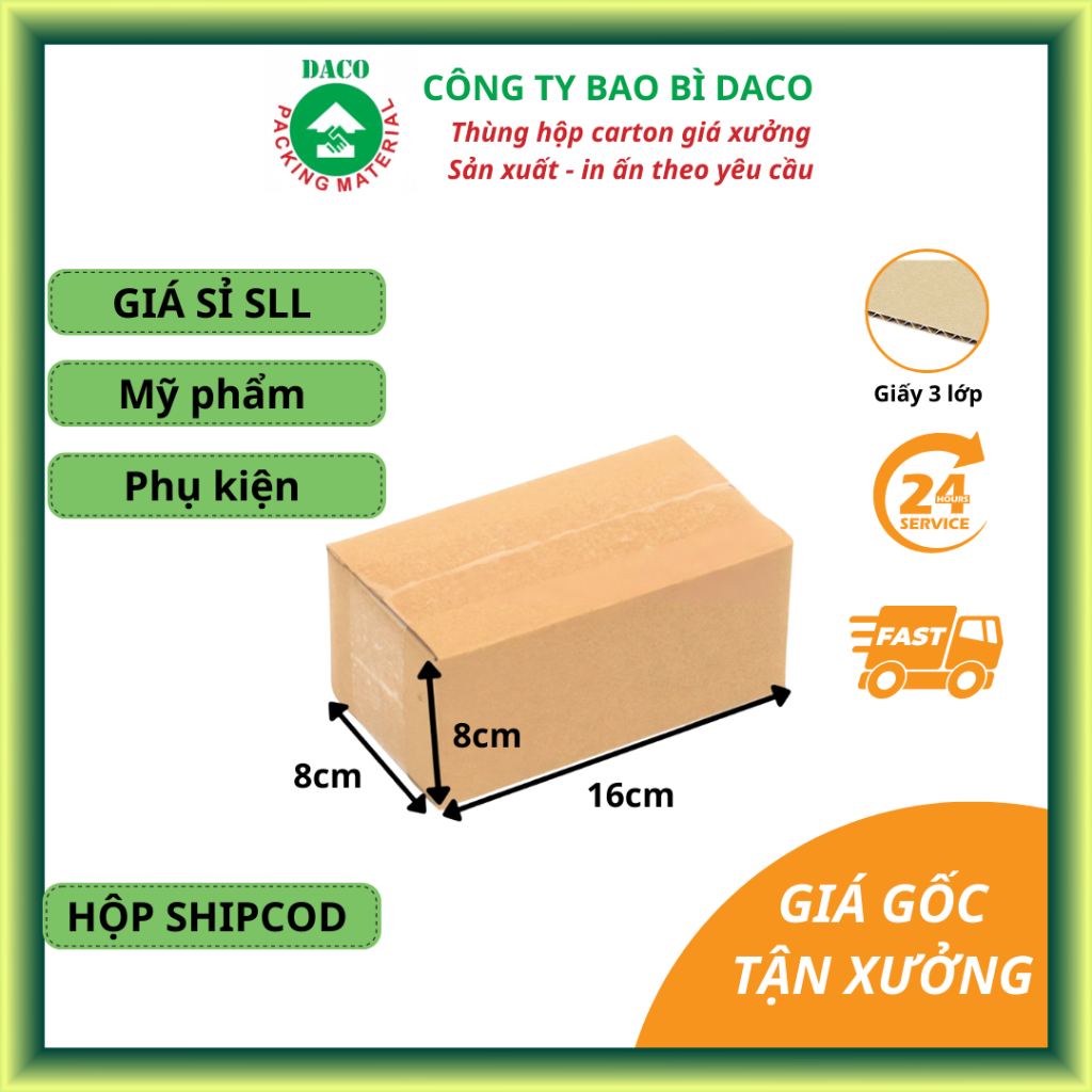 DACO Hộp Nắp Đối 16x8x8 cm Combo 10 20 Hộp Carton Thời Trang Hộp ...