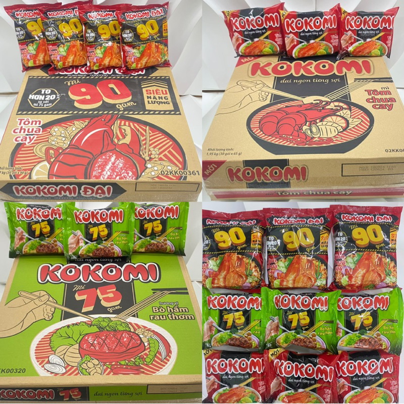Mì tôm Kokomi, Thùng mì Kokomi 30 gói, mì kokomi đại 90, mì kokomi đại ...