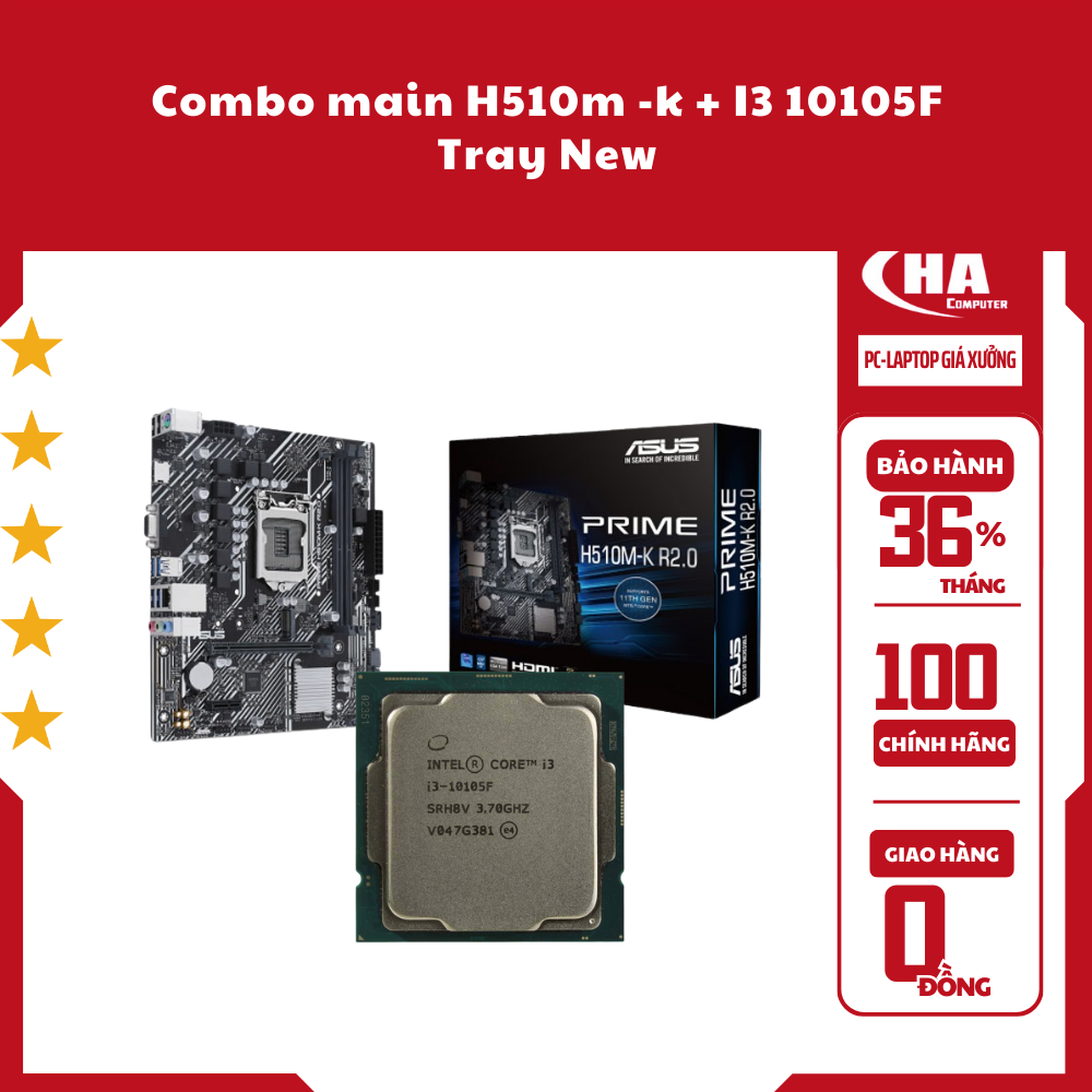 Combo Main Asus H510m-k + I3 10105F Tray - Bảo Hành 36 Tháng | Shopee ...