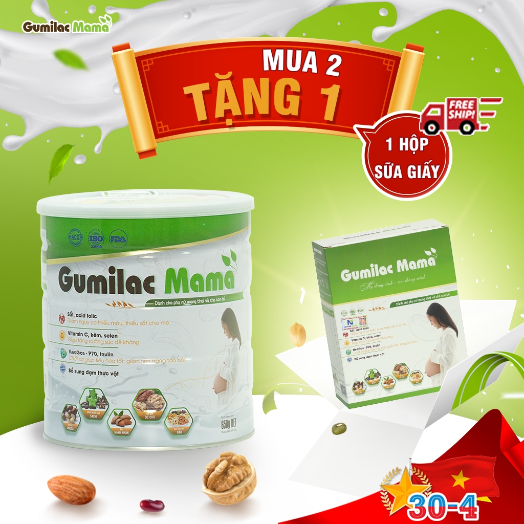 Sữa Hạt Dành Cho Mẹ Bầu Gumilac Mama SP02 - Mua 2 Lon 650g Tặng 1 hộp ...