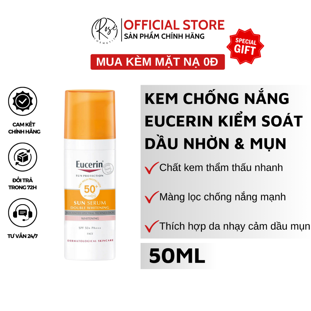 Kem chống nắng Eucerin kem chống nắng kiềm dầu kem chống nắng da dầu ...