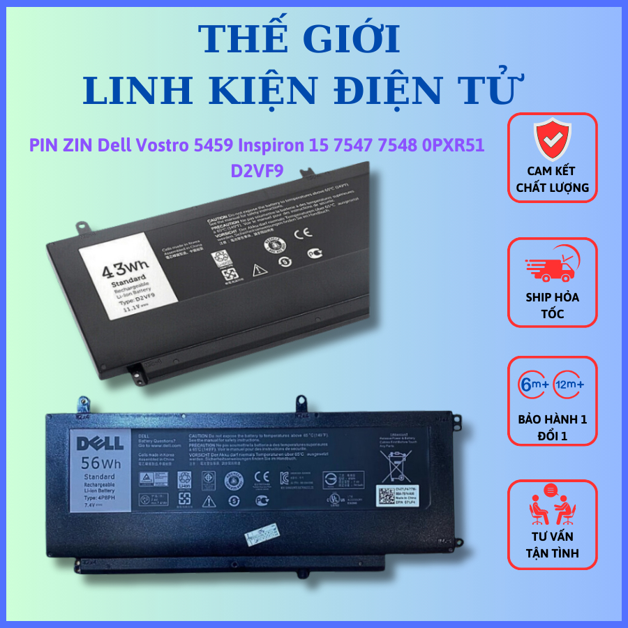 PIN ZIN Dell Vostro 5459 Inspiron 15 7547 7548 0PXR51 D2VF9 NEW 100% ...