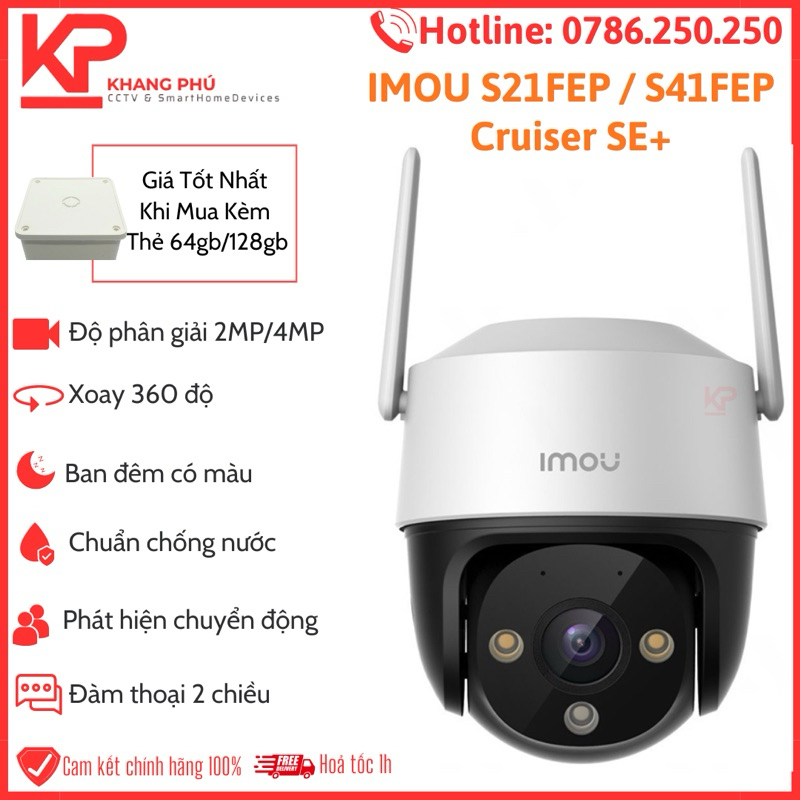 [Mới 2024] Camera WIFI ngoài trời IMOU Cruiser SE+ S21FEP / S41FEP xoay ...