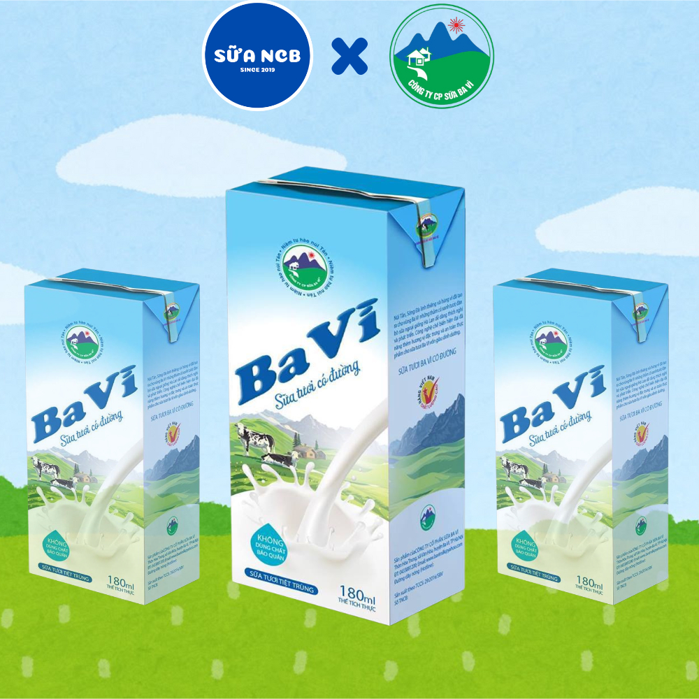 Sữa tươi tiệt trùng 100% Ba Vì Milk - Thùng 48 Hộp | Shopee Việt Nam