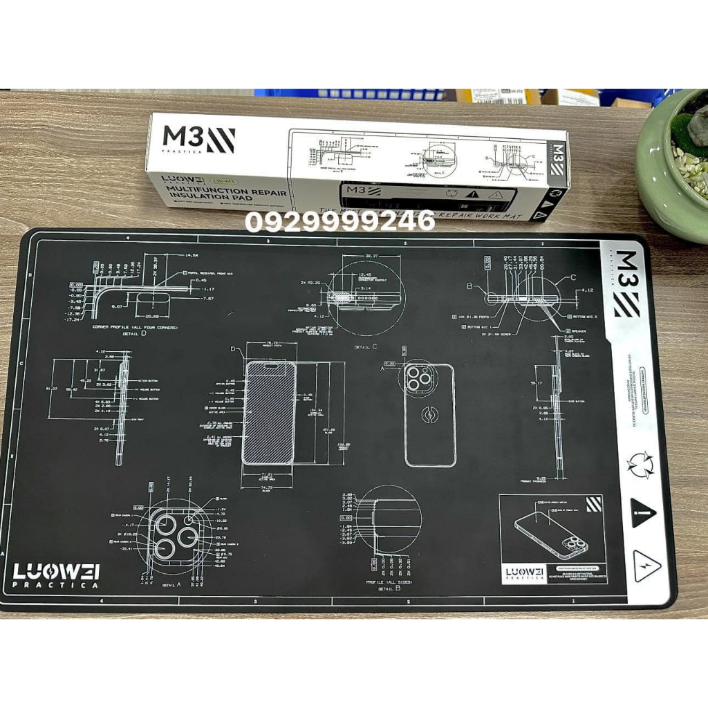 Táo Thẩm Tools | Thảm cao su cao cấp siêu chiu nhiệt LUOWEI LW-M3 (593X345*2MM) | Shopee Việt Nam