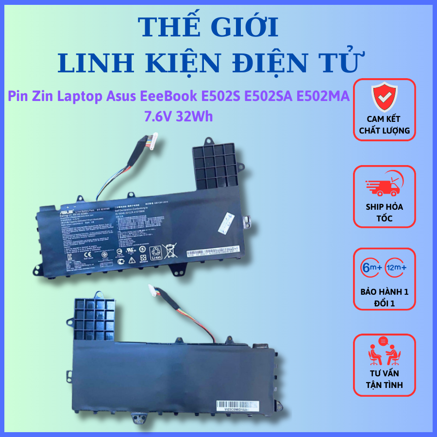 Pin Zin Laptop Asus EeeBook E502S E502SA E502MA 7.6V 32Wh New 100% Bảo ...