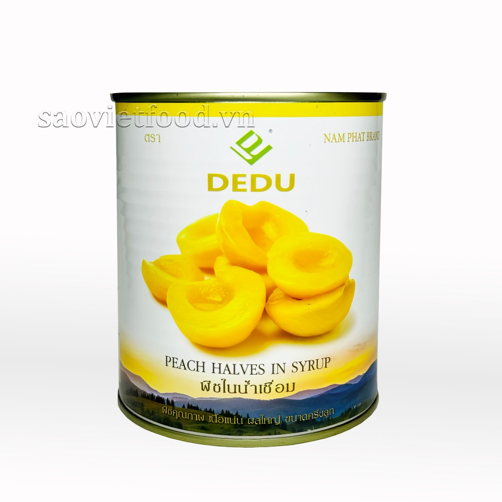 Đào Ngâm DEDU (nhãn mới thay cho tên BODDOB) hộp có nắp giật 820gr ...