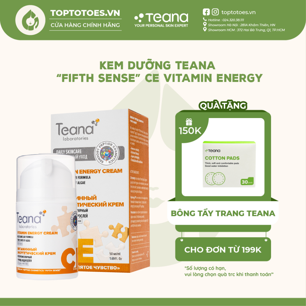 Kem dưỡng Teana "Fifth Sense" CE Vitamin Energy Cream phục hồi da nhạy ...