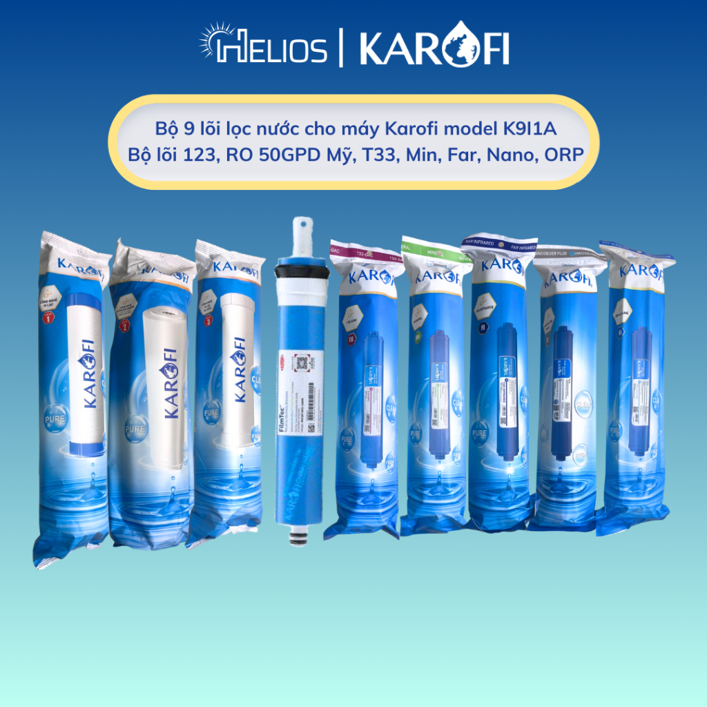 Combo 9 lõi lọc nước Karofi chính hãng dùng cho máy lọc nước Karofi K9I ...