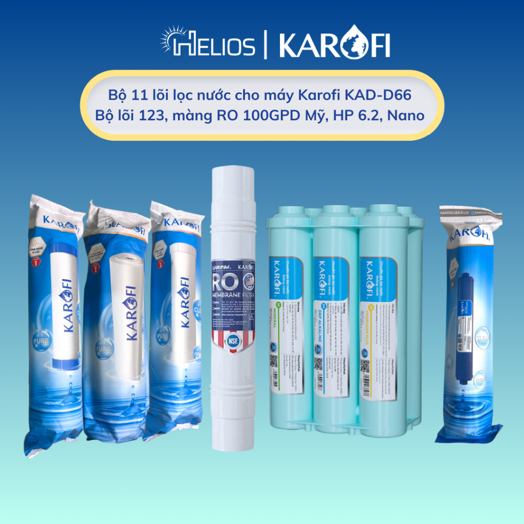 Bộ 11 lõi lọc Karofi chính hãng dùng cho máy lọc nước Karofi KAD-D66 ...