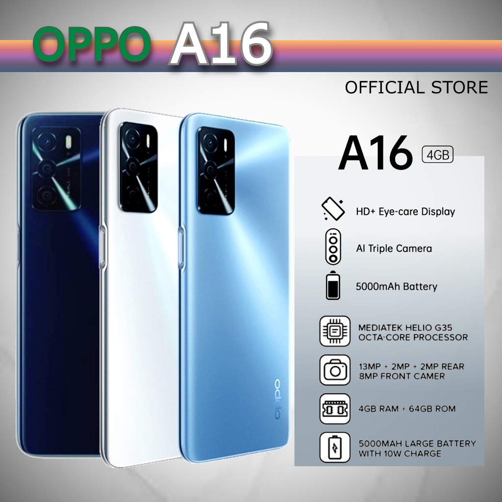 [Chính hãng] Điện thoại Oppo-A16 2sim ram 6G/128G, Màn hình: IPS LCD6.52" HD+, Camera siêu nét ...