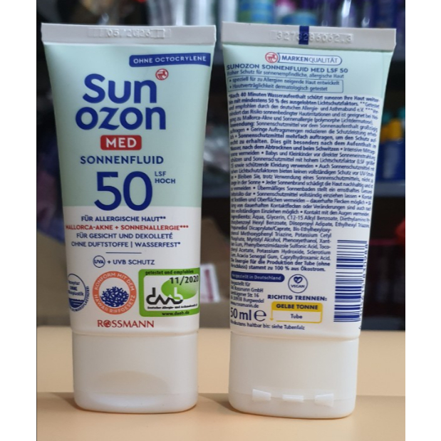Kem chống nắng mặt chuyên dùng cho da nhạy cảm Sun Ozon Med 50 HOCH của ...
