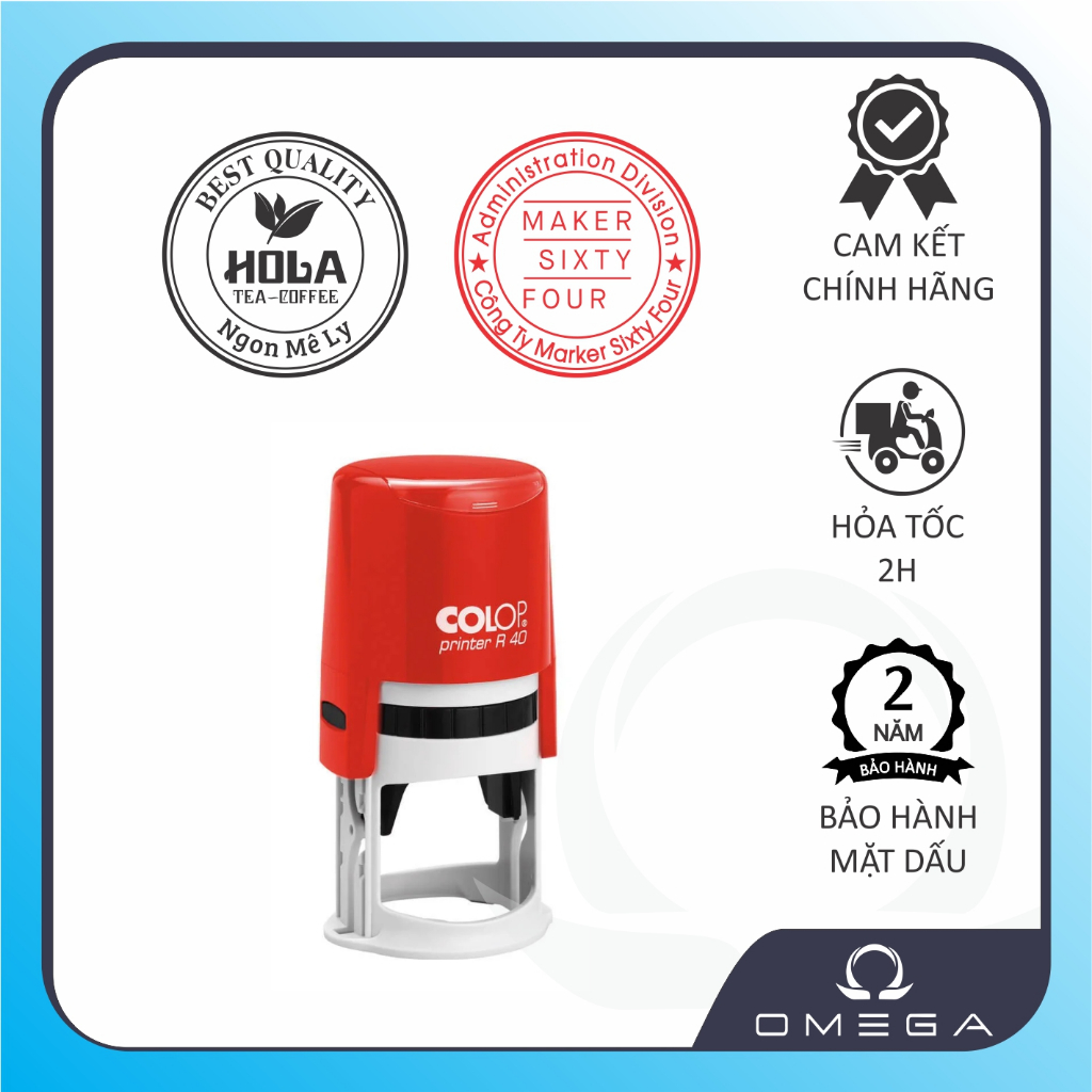 Con dấu tròn colop size R40 chính hãng in logo thương hiệu | Shopee ...