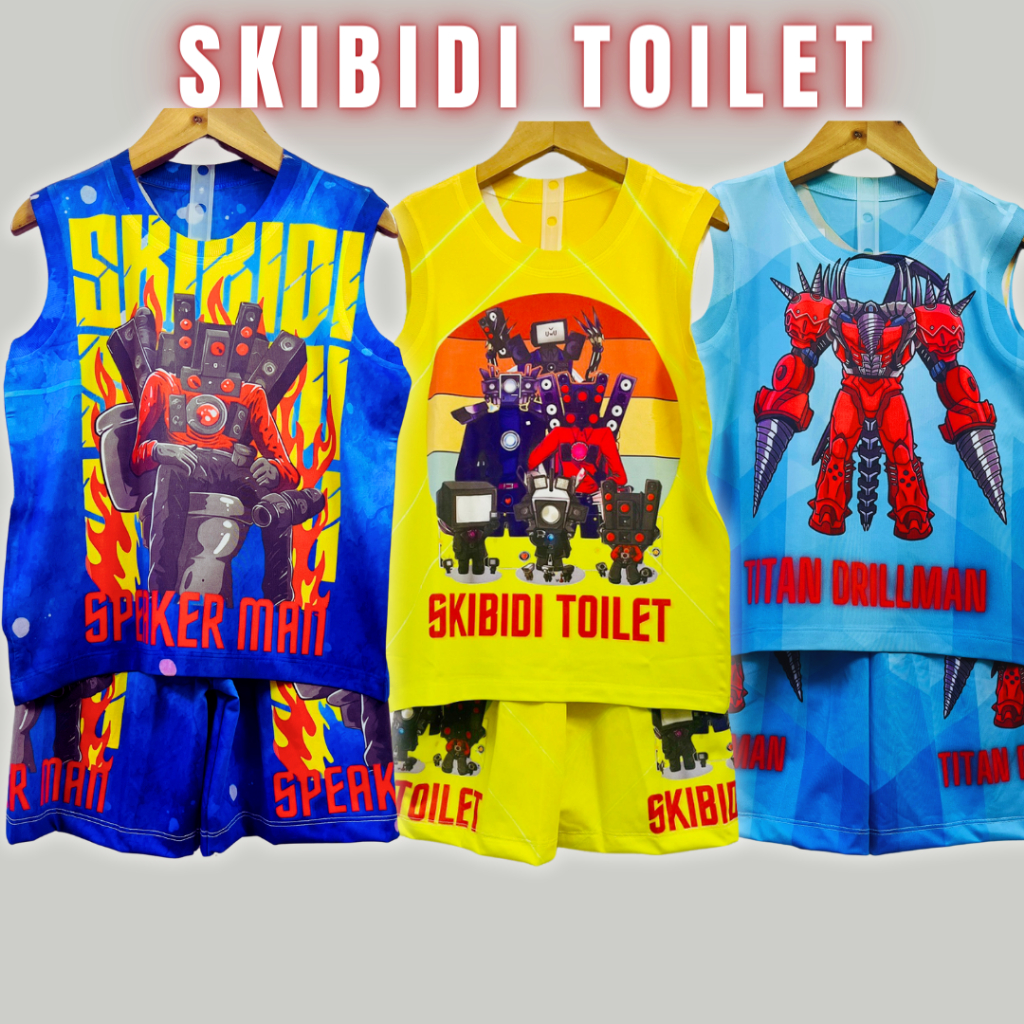 Bộ thun Sát Nách Tivi man, Skibidi Tollet, Skibidi Man bé trai, Côt ...