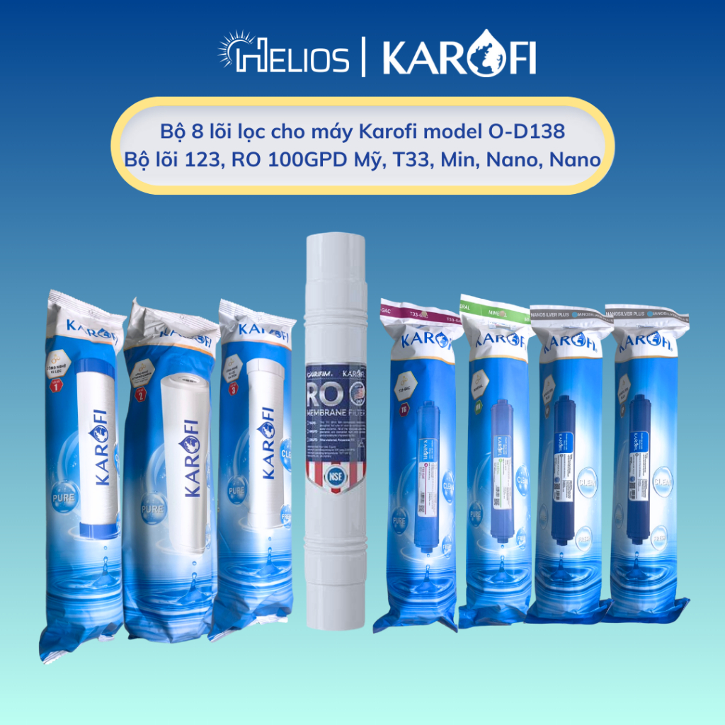 Combo 8 lõi lọc nước Karofi chính hãng dùng cho máy lọc nước Karofi KT ...