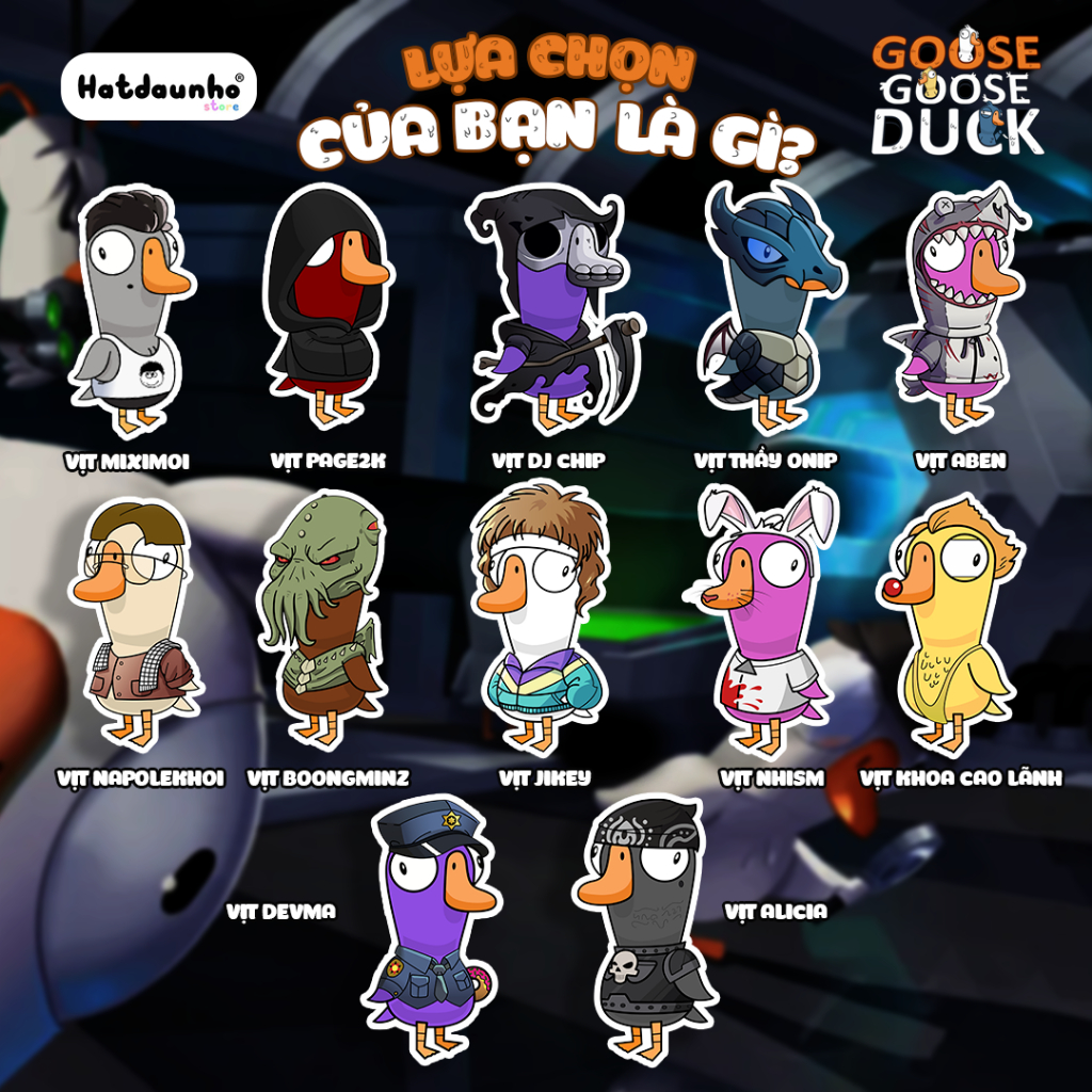 Móc khóa vịt Goose Goose Duck, móc khóa vịt Miximoi, Móc khóa Mixi ...