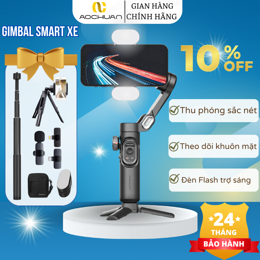Gimbal AOCHUAN SMART XE chống rung cho điện thoại 3 trục - Tay cầm gimbal chống rung quay video ...