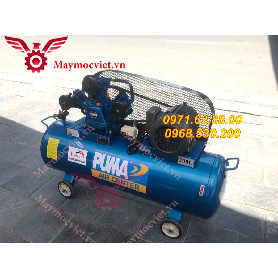 Máy nén khí dây đai Puma 200l điện 3 pha miễn phí giao hàng | Shopee ...