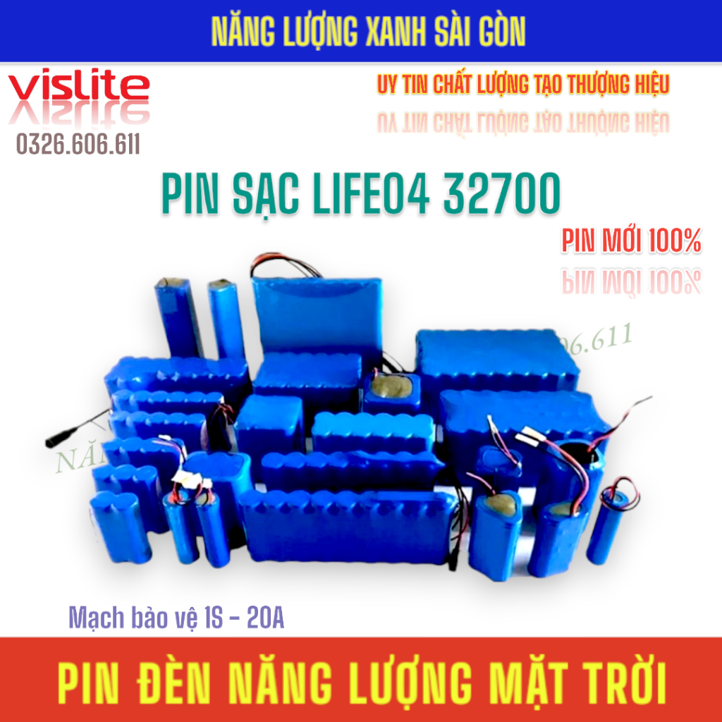 Pin sạc LiFe04 32700(thay thế pin cũ 32650) 3.2v 6Ah 12Ah 18Ah 24Ah ...