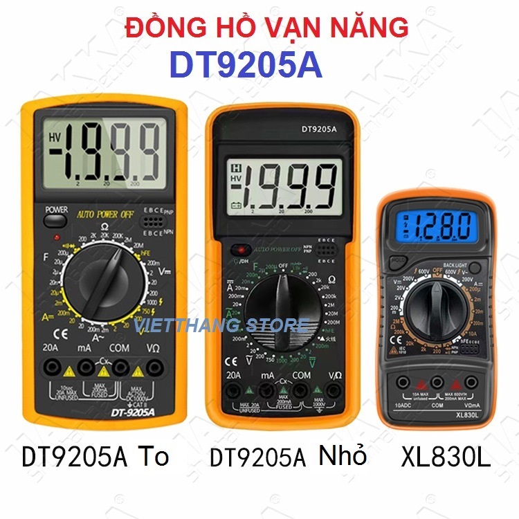 Đồng hồ vạn năng điện tử DT9205A DT9205 9205 XL830L | Shopee Việt Nam