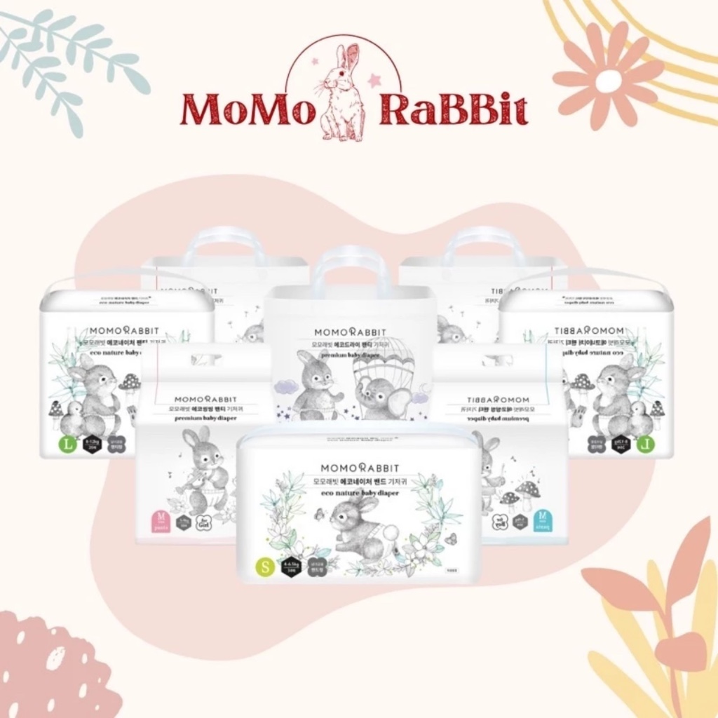 Bỉm dán/ quần Momo Rabbit nội địa Hàn size S36/M32/L30/XL36/L28/XL22 ...