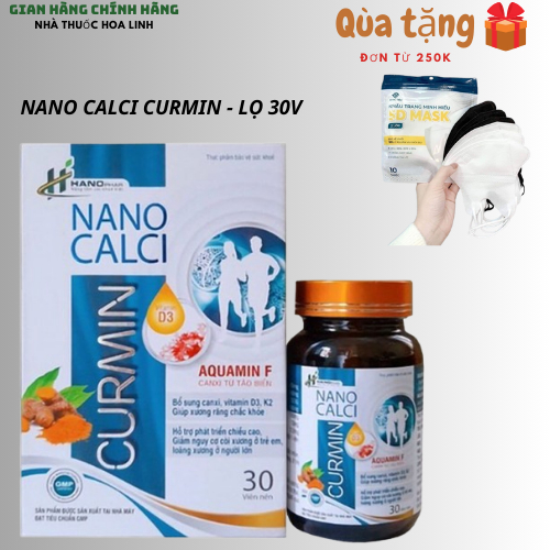 Viên uống Nano Calci Curmin, Bổ Sung Canxi Hữu Cơ, Phòng Ngừa loãng xương, giảm nguy cơ còi ...