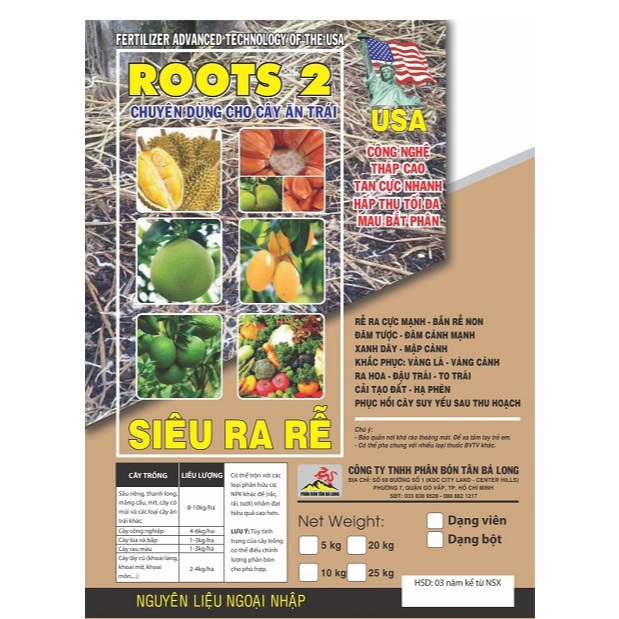 Phân Hữu Cơ ROOT 2 USA _ Chống Nghẹt Rễ, Ra Rễ Cực Mạnh, Xanh Lá, Giải ...