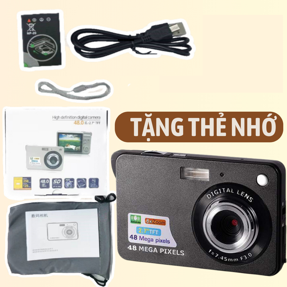 【Giảm giá】Máy ảnh kĩ thuật số digital mini camera v2 - quay, chụp 48MP ...