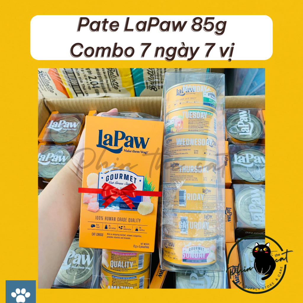 [Tặng 5 súp thưởng] Pate LaPaw cho mèo - Combo 7 ngày 7 vị thơm ngon ...