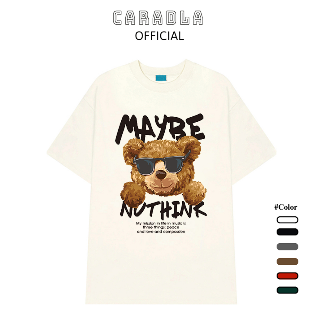 Áo Thun, Áo Phông Unisex Tay Lỡ CARADLA Mã BEAR TN07 Chất Cotton Mềm Mịn Co Dãn Thoáng Mát Form ...