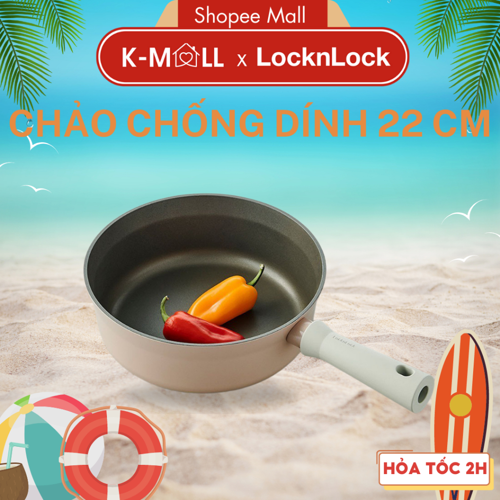 Chảo 22cm chống dính Suit IH LocknLock CSU1225PIK , dùng được bếp từ, tay cầm cách nhiệt - K ...