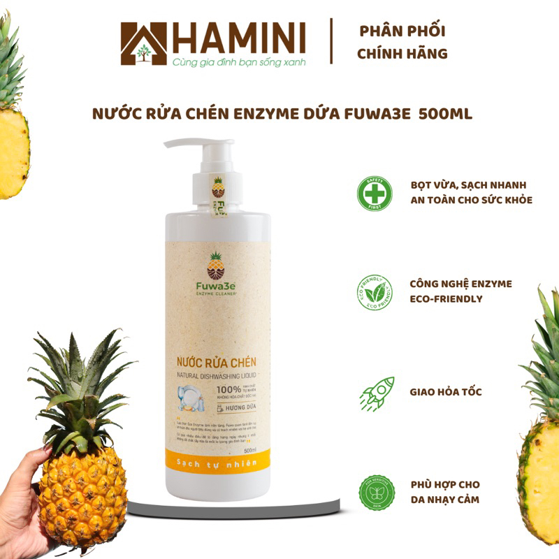 Nước rửa chén Fuwa3e Enzyme dứa an toàn cho bé bảo vệ da tay Hamini ...