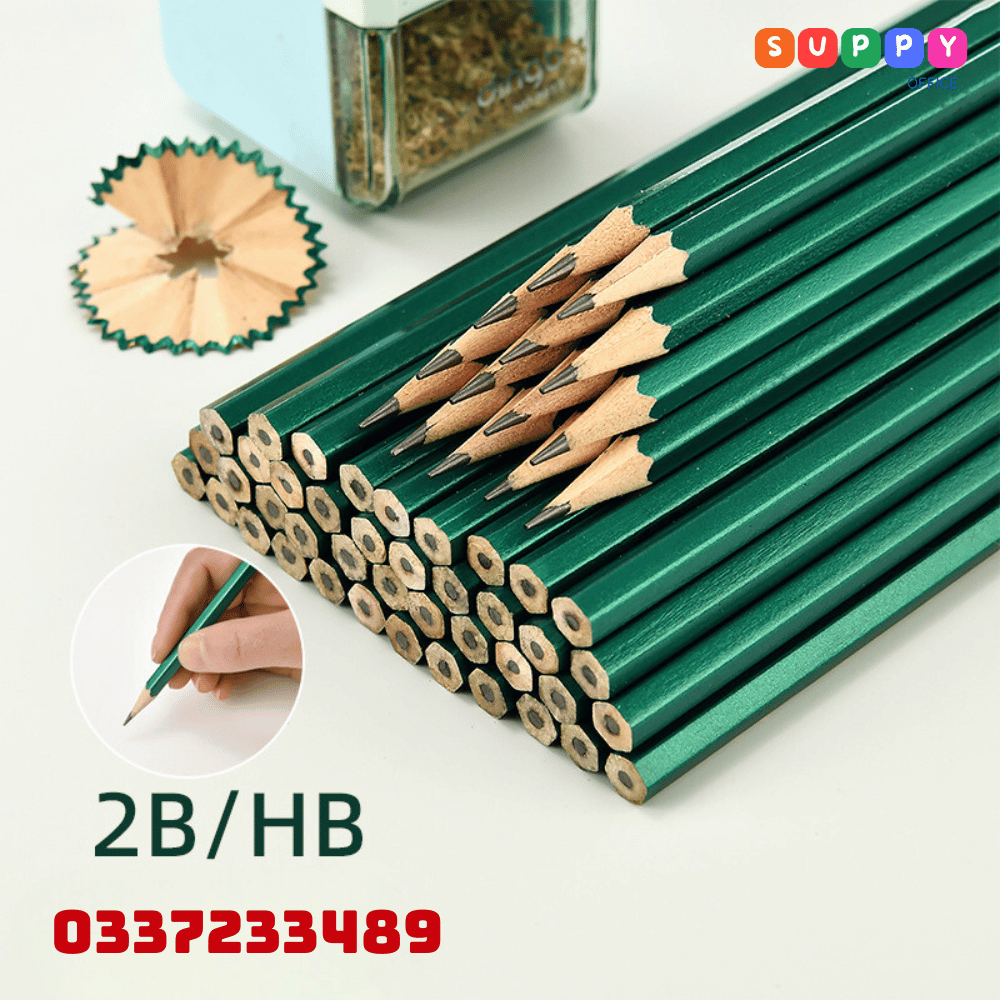 Bút chì 2B HB xanh lá chì Mộc ghi chép tiện lợi, vẽ Mỹ Thuật chuyên nghiệp Suppy | Shopee Việt Nam