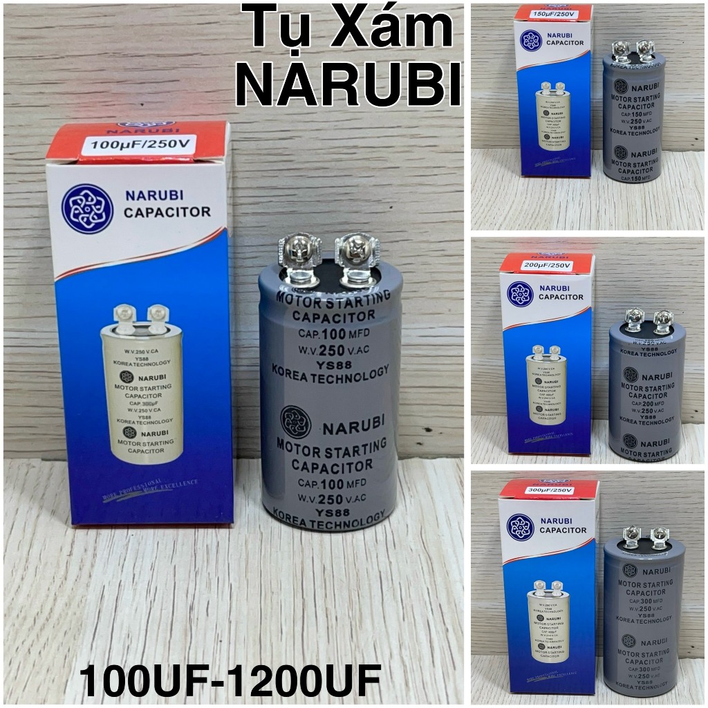 Tụ Xám NARUBI 250V 100uf 150uf 200uf 300uf 400uf 600uf 800uf 1000uf ...