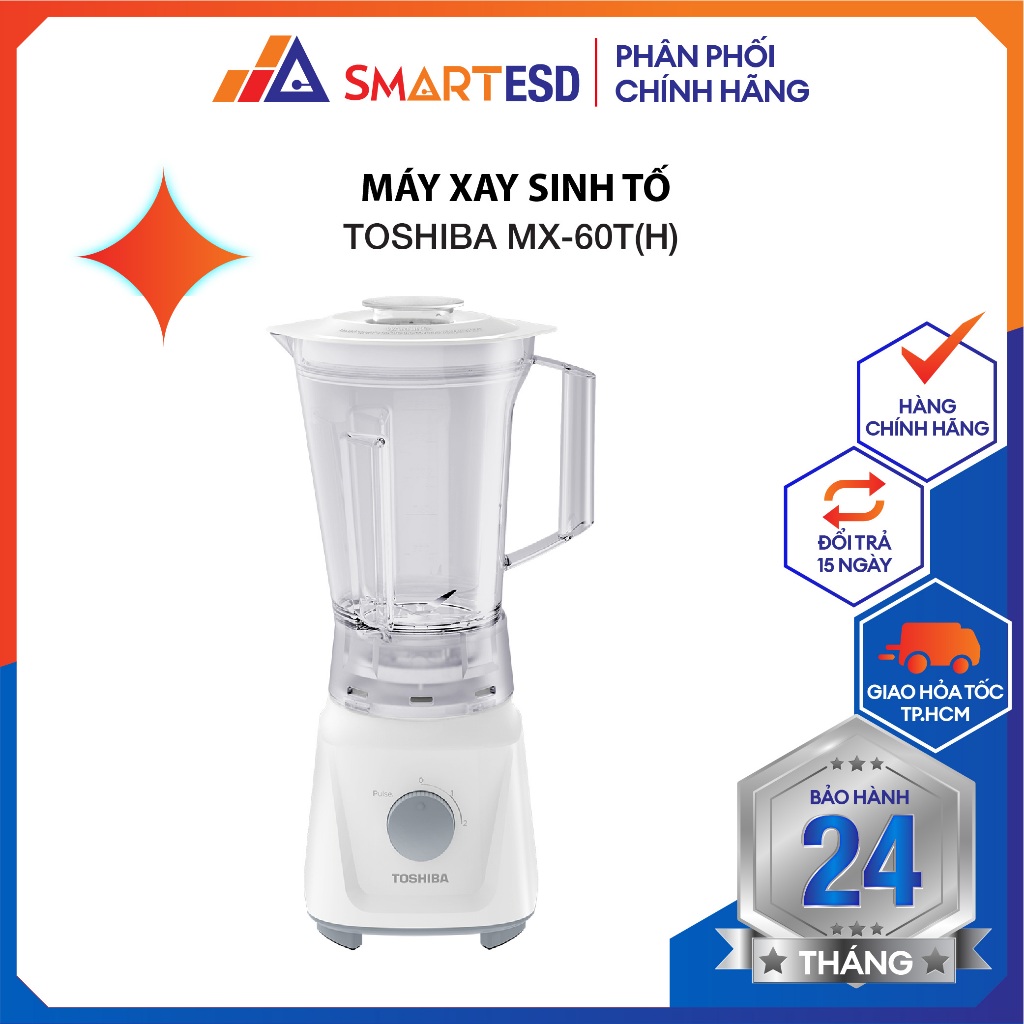 Máy xay sinh tố Toshiba MX-60T(H) 1.5L - Công suất 600W - Hàng chính hãng - Bảo hành 12 tháng ...