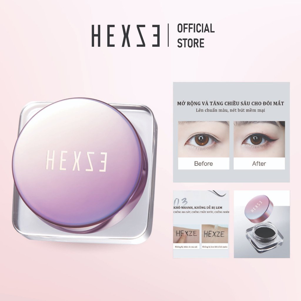 Gel kẻ mắt HEXZE, lâu trôi, chống thấm nước, lên chuẩn màu | Shopee Việt Nam