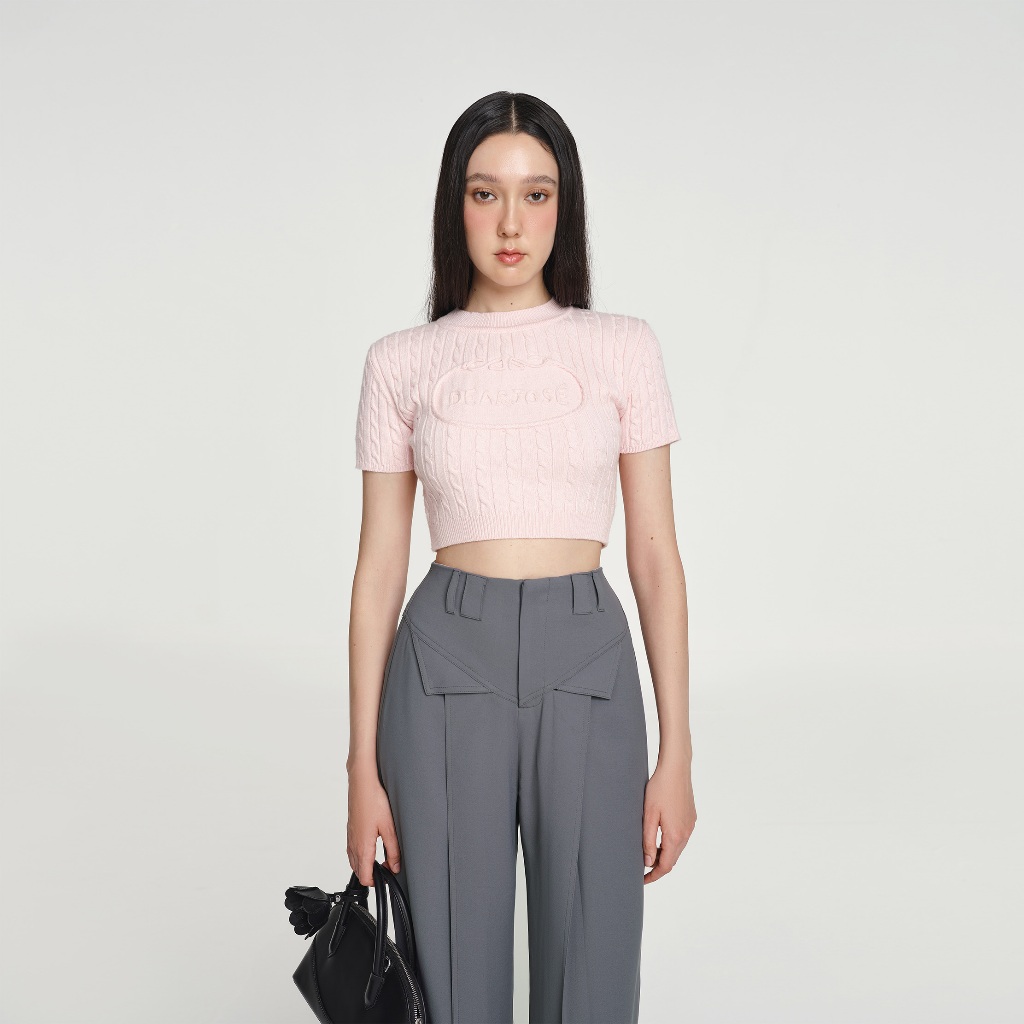 DEAR JOSÉ - Áo kiểu croptop vải knit hồng - Nami Chunky | Shopee Việt Nam