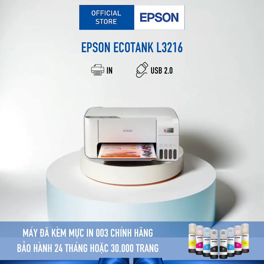 Máy In Phun Màu Đa Năng Epson EcoTank L3216 (Bao Gồm Bộ Mực Chính Hãng ...