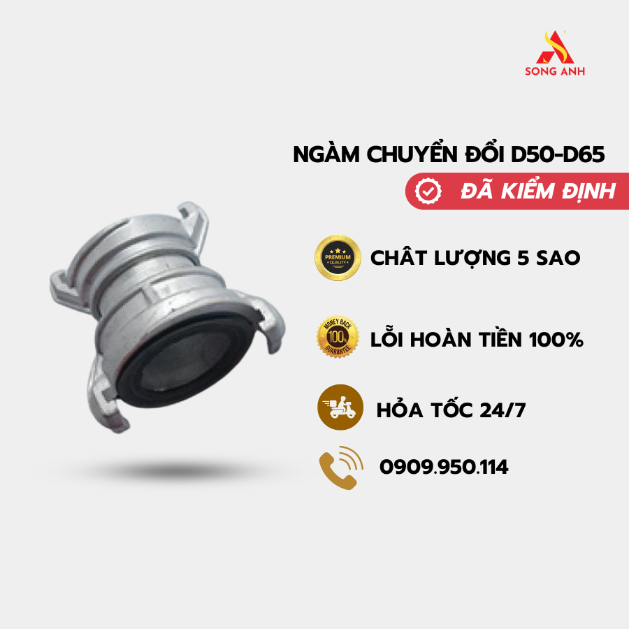 Ngàm chuyển đổi D50-D65, Khớp nối AB DN50 - D65 dùng nối đầu ra của máy bơm nước cứu hỏa và cuộn ...