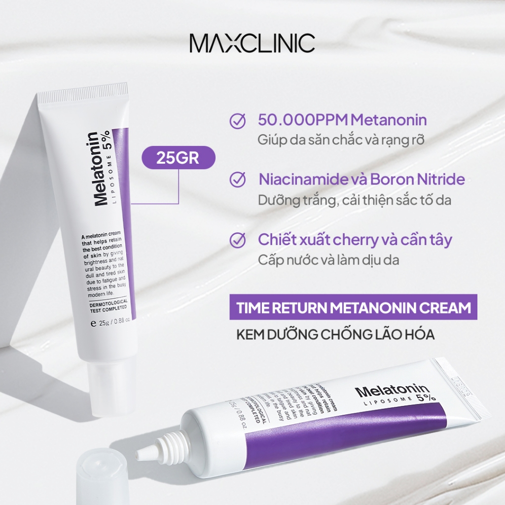Kem Dưỡng Maxclinic Time Return Melatonin Cream 25g | Shopee Việt Nam