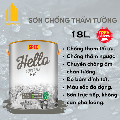 Sơn chống thấm có màu chức năng kép Spec Hello Superfixx H10, Dung tích 18L | Shopee Việt Nam