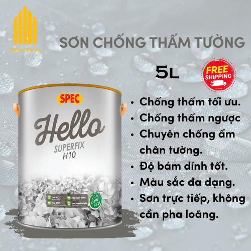 Sơn chống thấm có màu chức năng kép Spec Hello Superfixx H10, dung tích 5L | Shopee Việt Nam