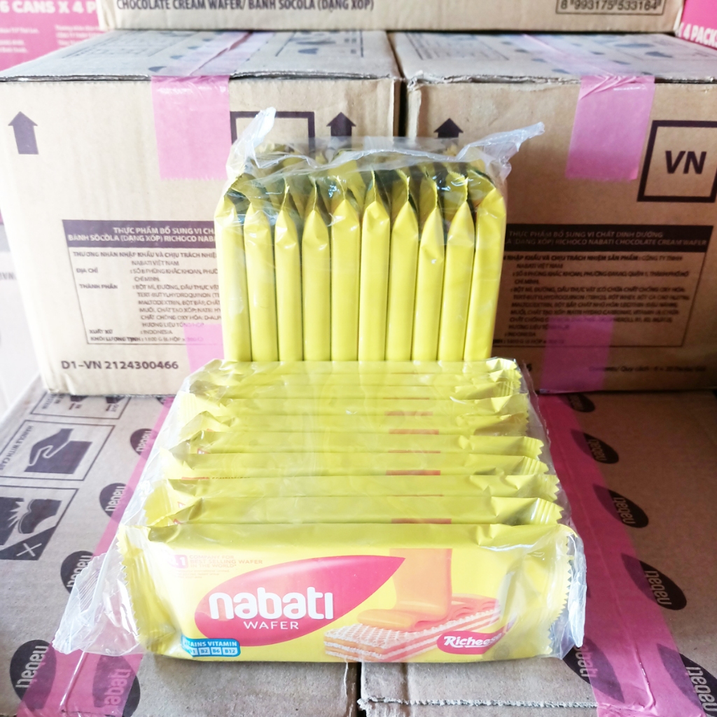 Bánh Xốp Kem Nabati Phô Mai Richeese Nabati Cheese Cream Wafer 10 gói ...